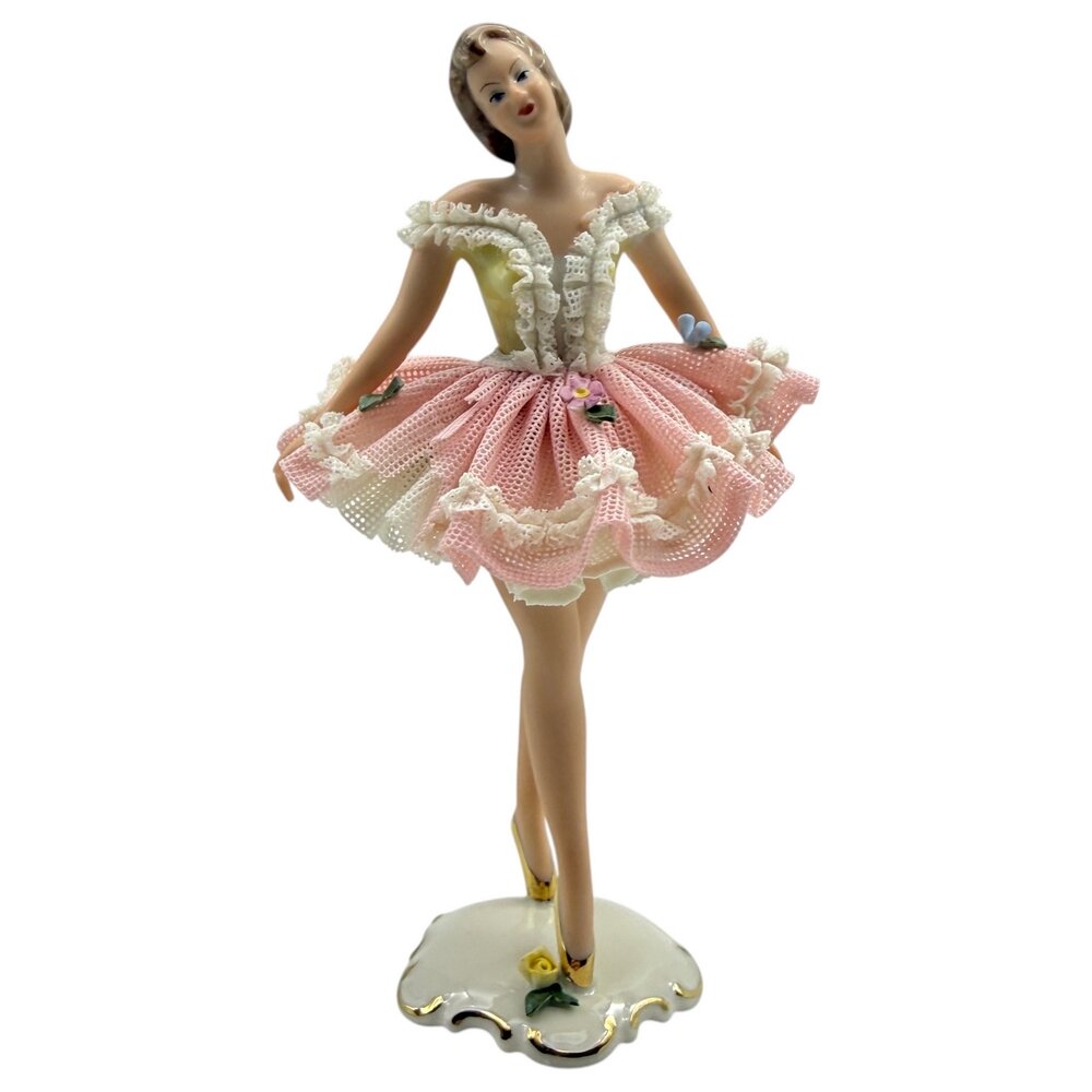 Статуэтка "Балерина", 17 см, кружевной фарфор, 1901-1920 гг, Ernst Bohne Sohne, Германия