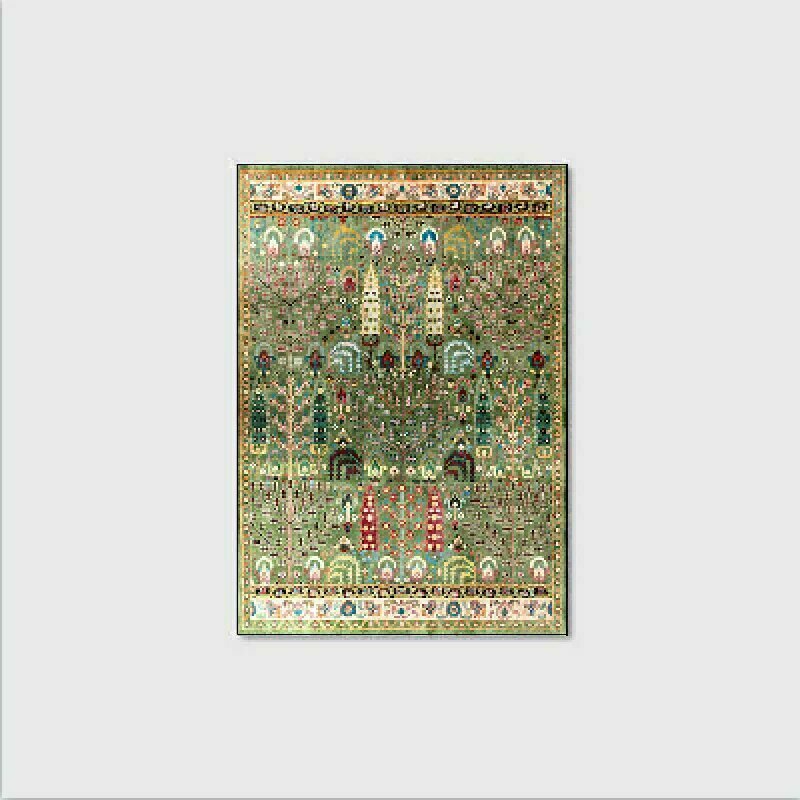 Зеленый ковролин европейского стиля 80 x 120CM