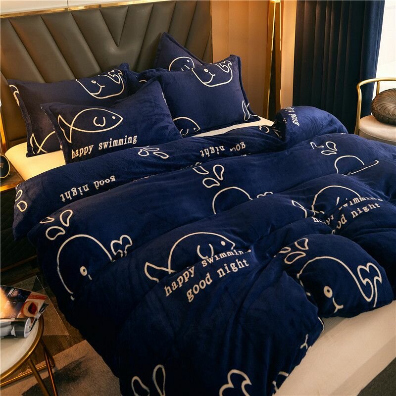 Фланелевый зимний пододеяльник с начесом 150x200CM- Уютный мягкий пододеяльник из фланели с теплым начесом для холодной зимы