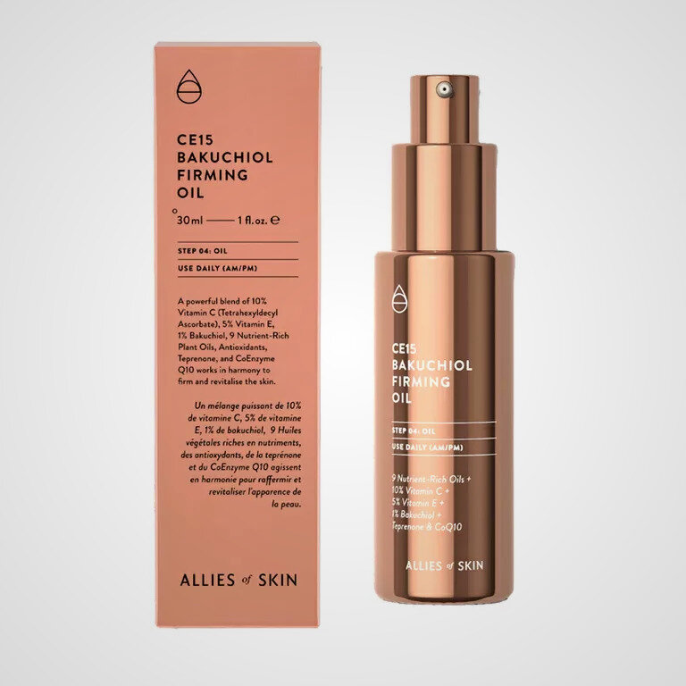 Укрепляющее масло с витаминами С, E и бакучиолом 30 мл ALLIES OF SKIN CE15 Bakuchiol Firming Oil Масло 30 мл