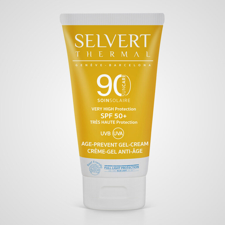 Солнцезащитный крем-гель предотвращающий старение SPF 90 50 мл Selvert Thermal Solar Protector Age-Prevent Gel-Cream SPF90 Крем-Гель 50 мл