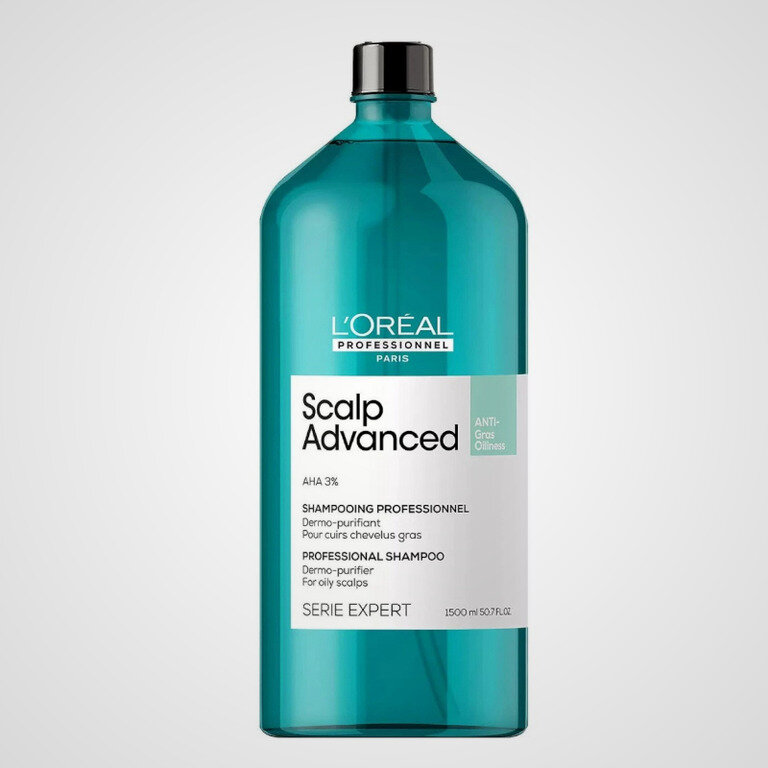 Скальп Анти-Ойл Шампунь для жирной кожи головы 1500 мл L’OREAL SCALP ADVANCED Shampoo Шампунь 1500 мл