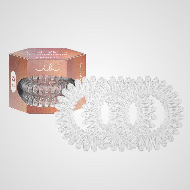 Резинка-браслет для волос ORIGINAL PREMIUM Crystal Clear INVISIBOBBLE ORIGINAL PREMIUM Crystal Clear Резинки для волос 3 шт