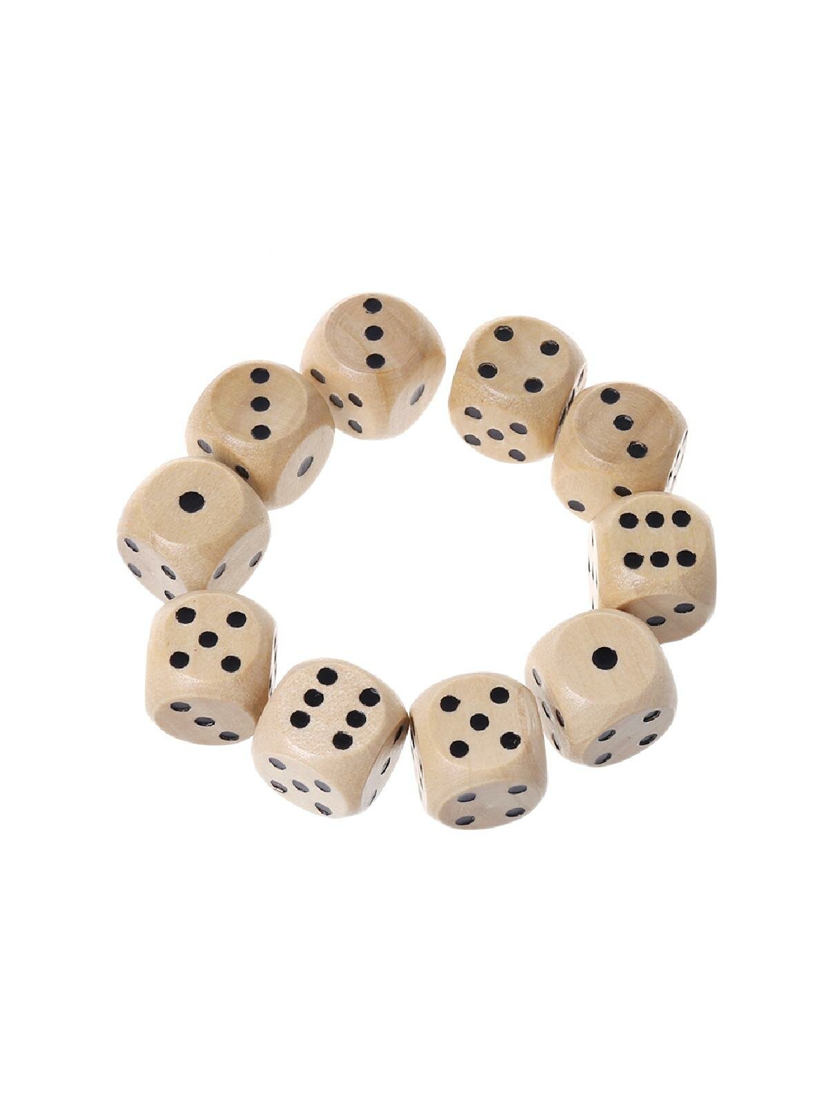 10 штук деревянных цветных кубиков диаметром 1,4 см