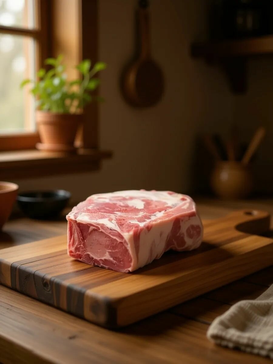 Шея свиная на кости, 1 кг, Ферма Евгения Рошаля, охлажденная