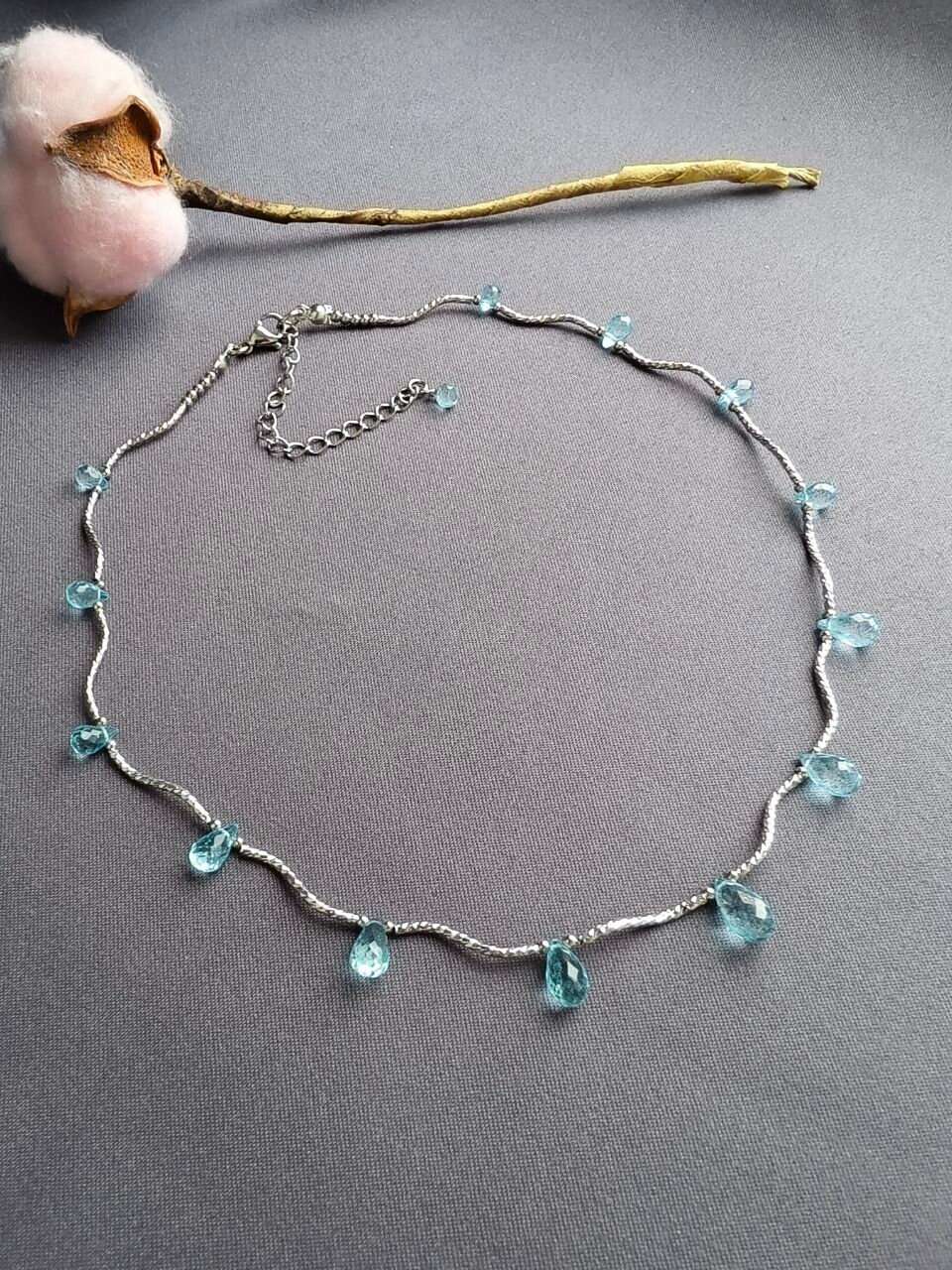 Колье, топаз