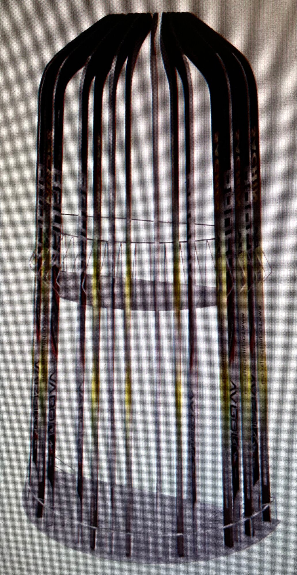 Стойка для 24 шт. клюшек хоккейных, металл, полукруг, цвет серый, разборная