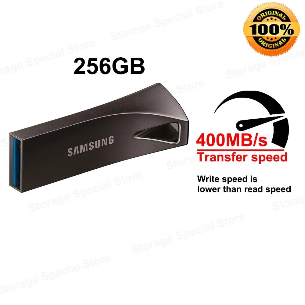 Samsung Flash Drive USB 3.1 64/128/256 ГБ BAR Plus Black-256G