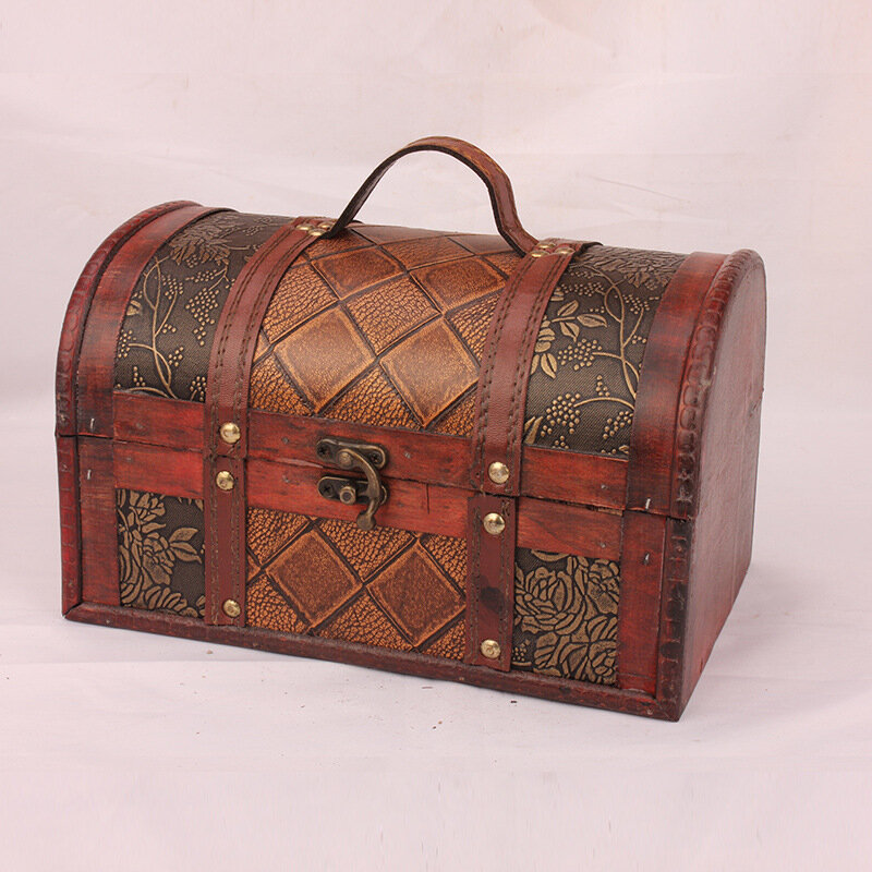 2026 Горячая распродажа от производителя: ретро маленький сундук с сокровищами, деревянная коробка для хранения, органайзер, демонстрационная коробка, бестселлер