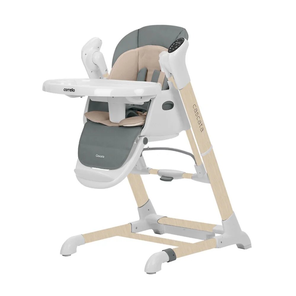 Качели-стульчик для кормления Carrello Cascata, цвет Space Grey / Wooden (Тёмно-серый)