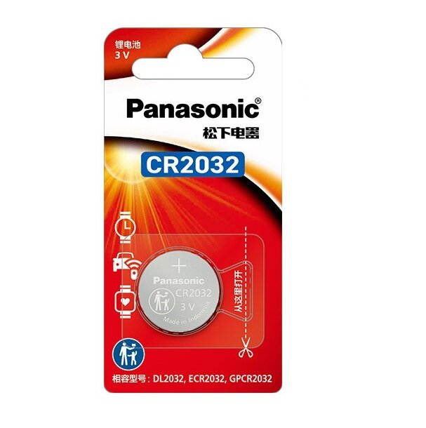 Батарейка CR2032 Panasonic (CR-2032CW/1B) — литиевый элемент питания 3V.