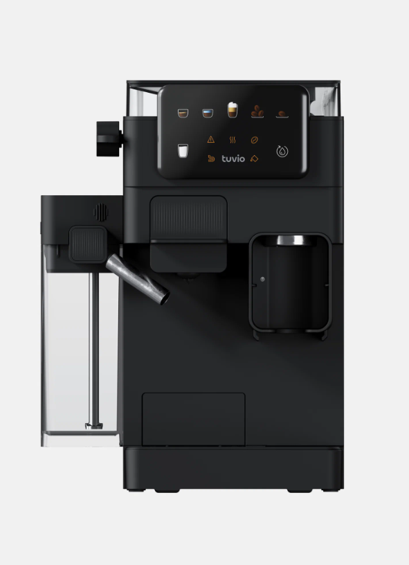 Кофеварка с кофемолкой, автоматическим капучинатором для молотого кофе и капсул Tuvio TCM09EA, серая