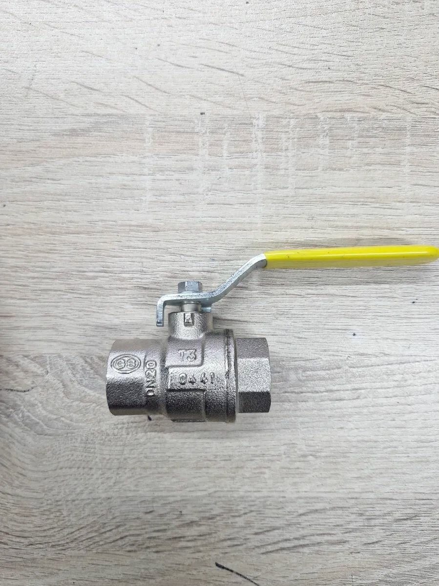 Кран газовый шаровой, 3/4" DN20, гайка-гайка, ручка рычаг