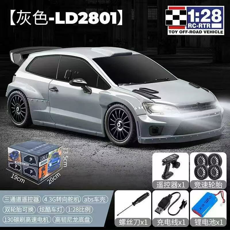 Радиоуправляемая машина для дрифта LD RC масштаб 1:28 4WD 2.4G VW Polo - 2801 White