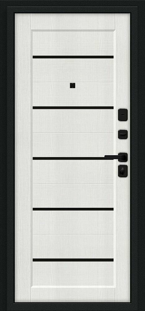 Входная Дверь Bravo Борн/SBlack Букле Черное/Bianco Melinga 860x2050, 960x2050мм / Браво.