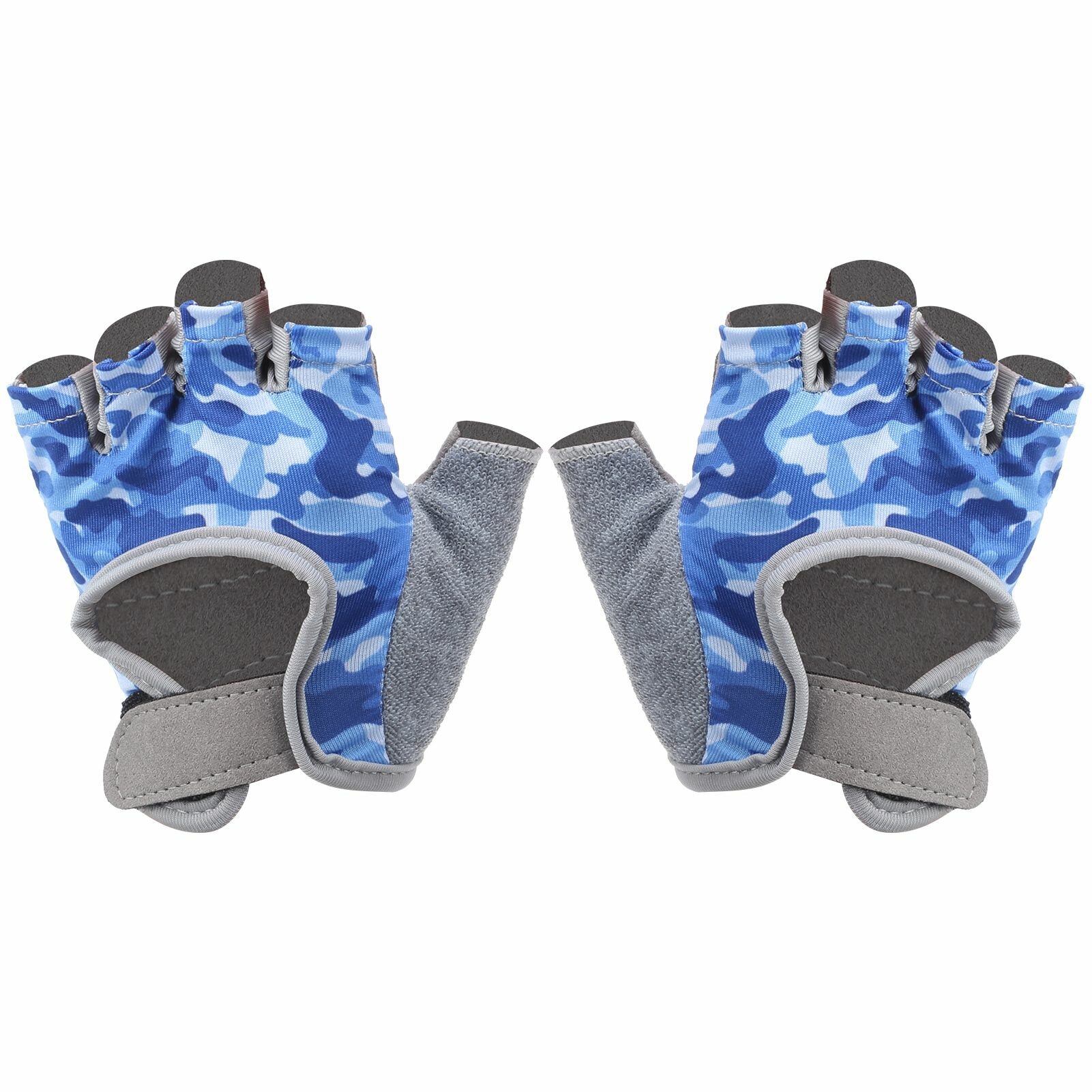 Нескользящие Синие Велосипедные Детские Перчатки с полупальцами Для Фитнеса (XXS)