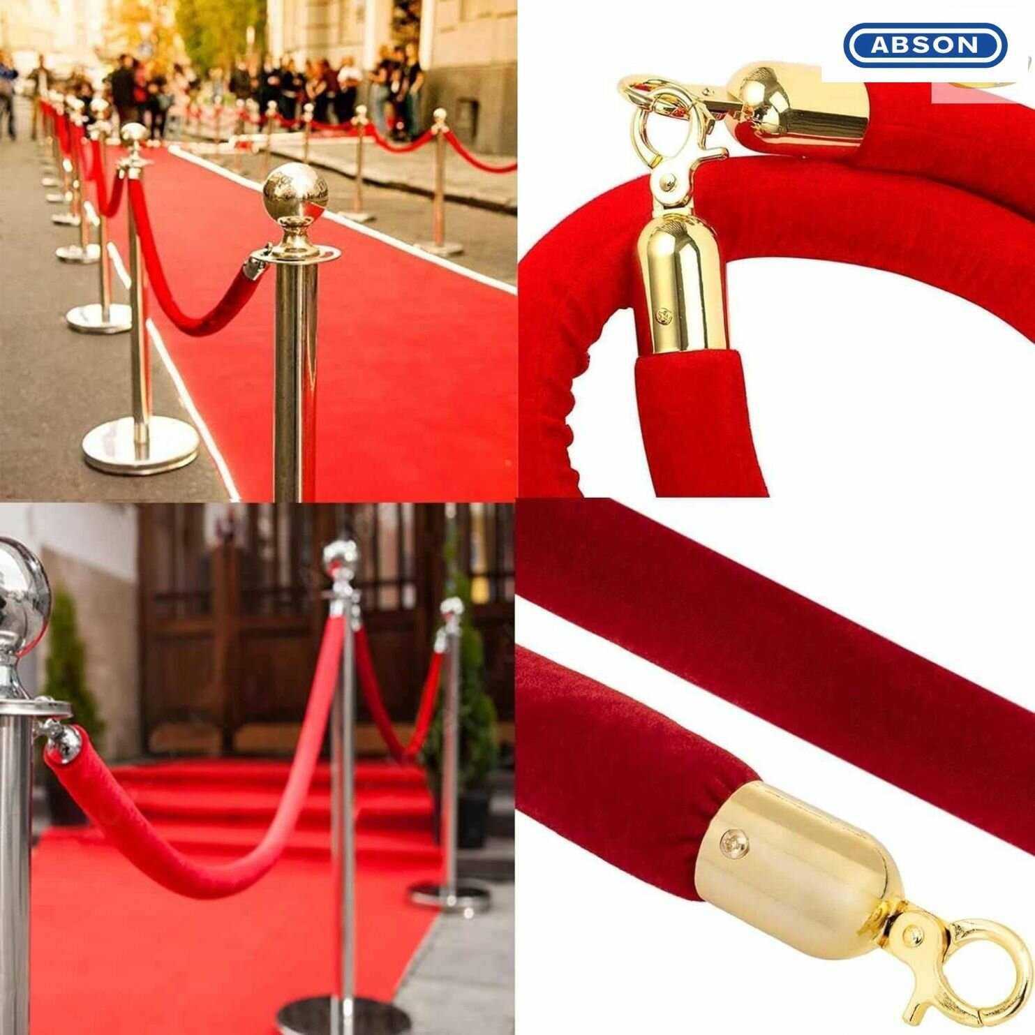 Эксклюзивные велюровые ограждения 2 шт по 1.5 м красные