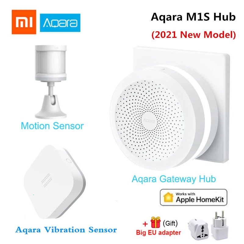 Aqara M1S Hub Gateway Комплекты для умного дома Zigbee Датчики движения температуры дыма и двери Пульт дистанционного управления Работа для Xiaomi APP HomeKit