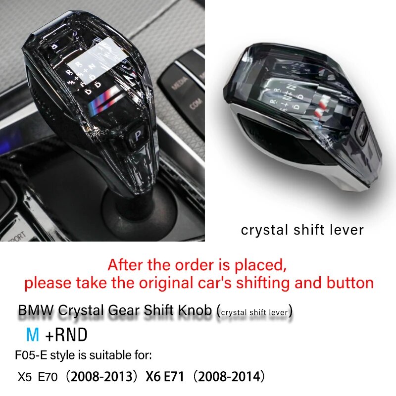 Набор хрустальных ручек переключения передач для BMW 7/5series 6GT/X3i/X4/X5/X6 G30 G31 G32 G38 G08 G01 G02 G12 F15 F16 E70 E71 X5E70(08-13)-F05