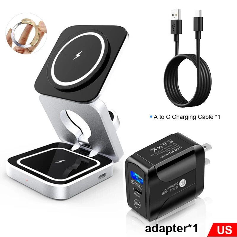 Складная беспроводная зарядка 3 в 1 Samsung-With US