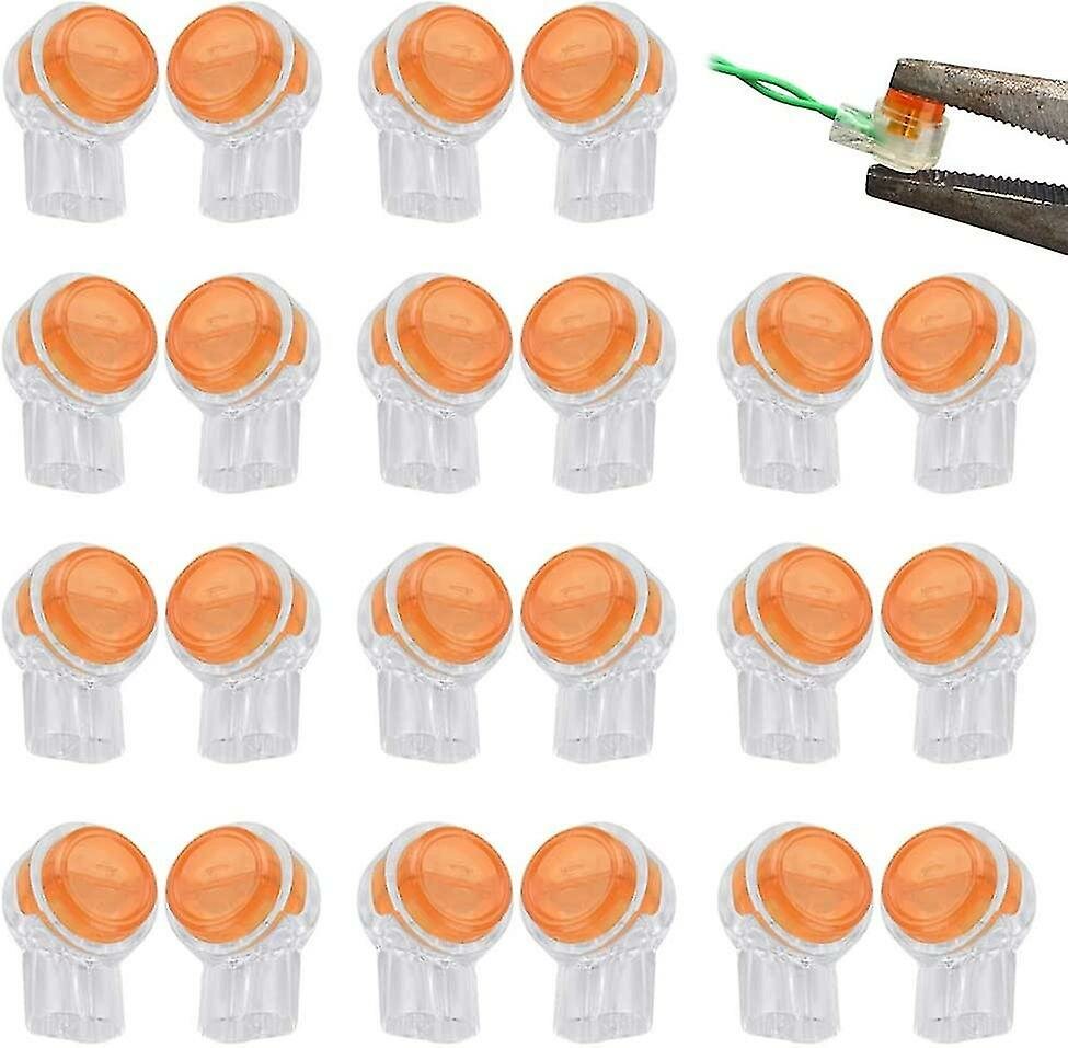 Коннекторы для телефонных проводов UY K1, водонепроницаемые, оранжевые и прозрачные, 2-хпроводные, заполненные гелем, клеммы для кранпа, кабельные соединители, 200 штук, для проводов диаметром 0.4-0.7мм, AWG 19-26, пластиковый корпус