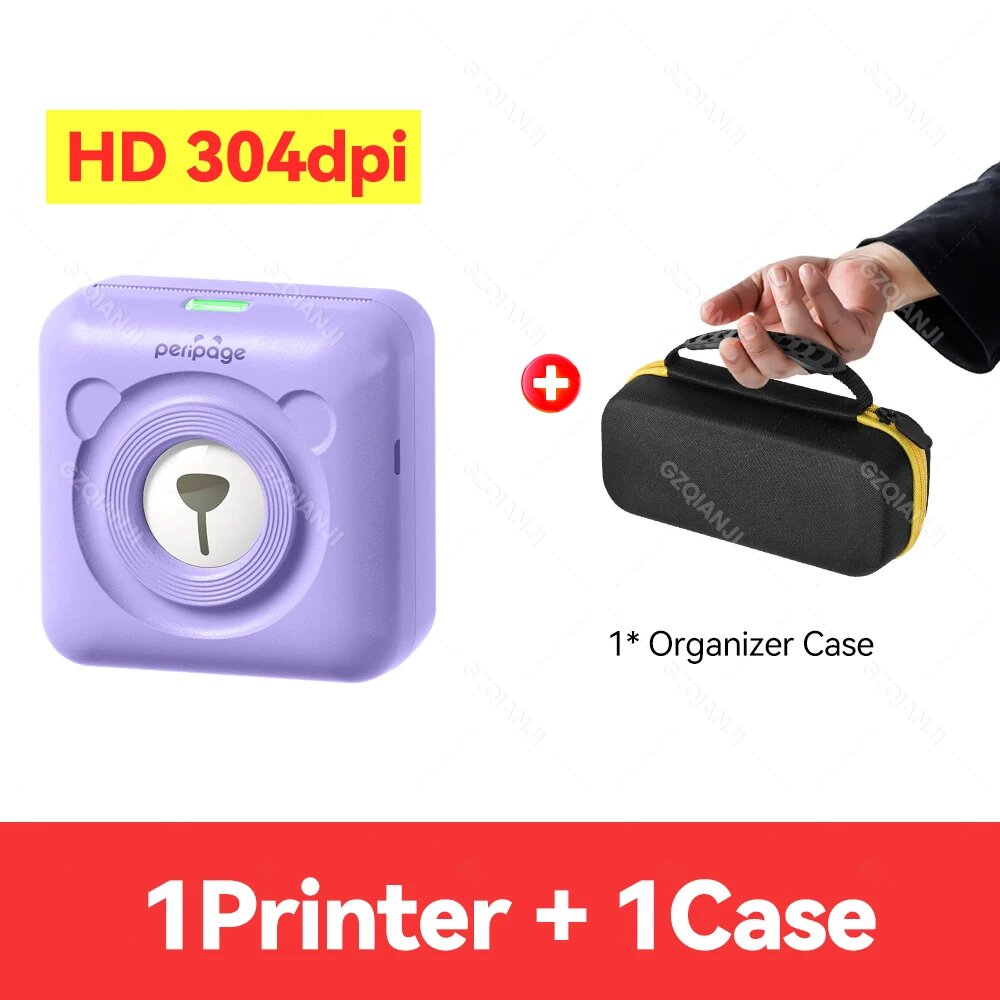 Мини-принтер Peripage A6 желто-фиолетовый PE Add 1Case