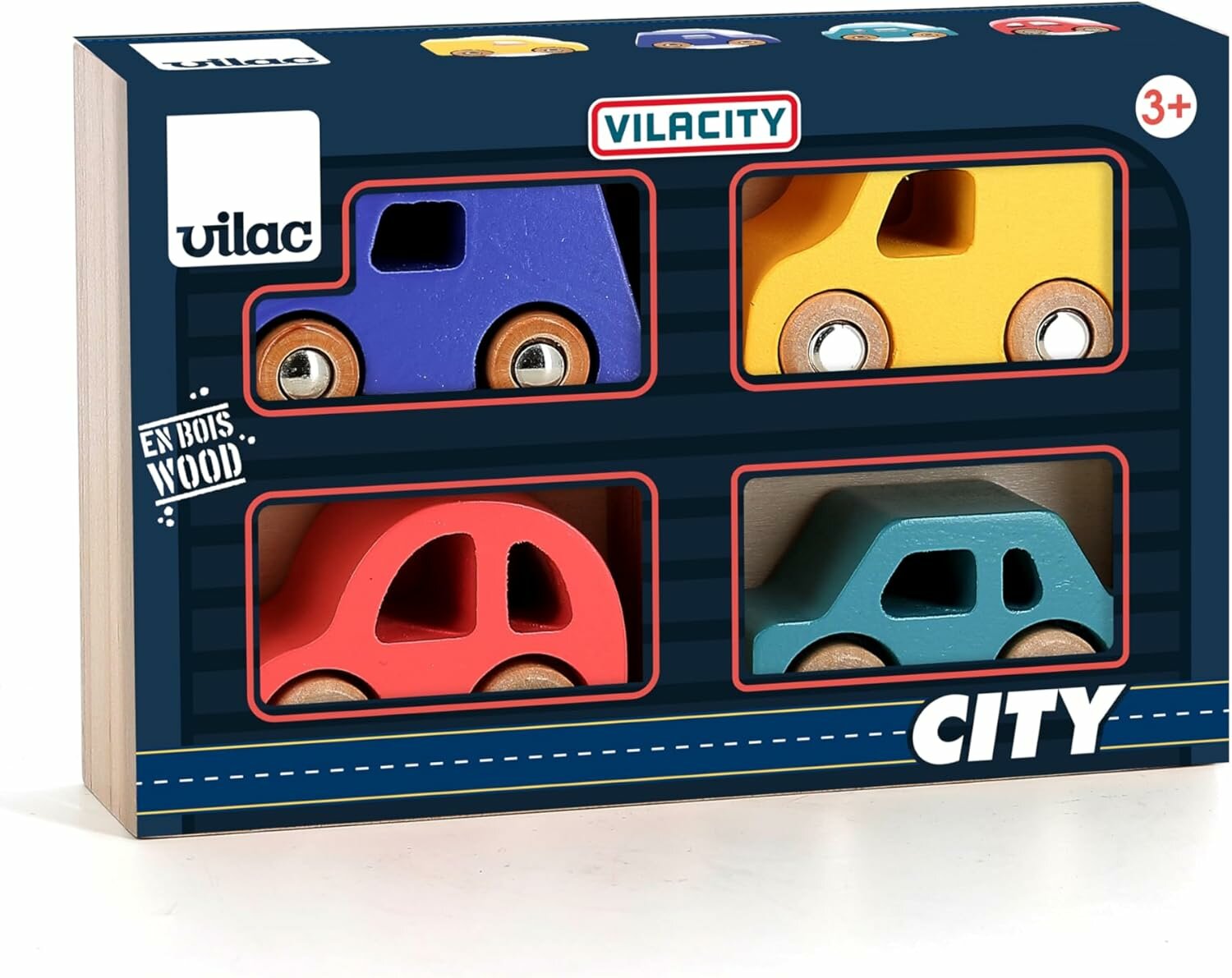 Деревянные игрушки Vilac - Набор из 4 городских автомобилей - 2370