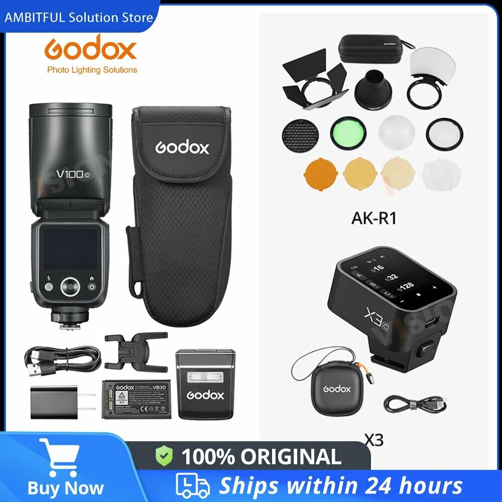 Godox V100 Kit 3 для Nikon, беспроводная вспышка
