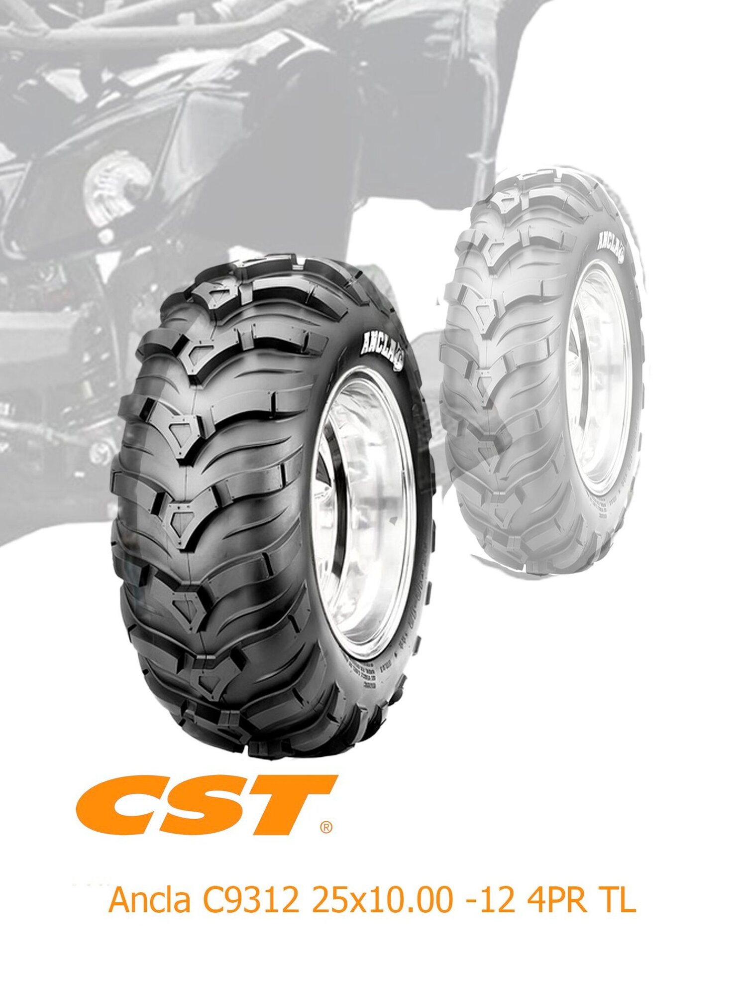 Шина для квадроцикла CST Ancla C9312, 25x10.00, -12, 4PR, TL, всесезонная