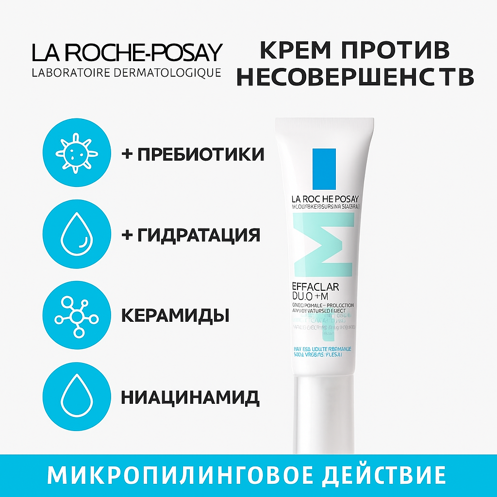 Лярош Эфаклар ДУО+M Крем-гель для проблемной кожи 15 мл La Roche-posay DUO