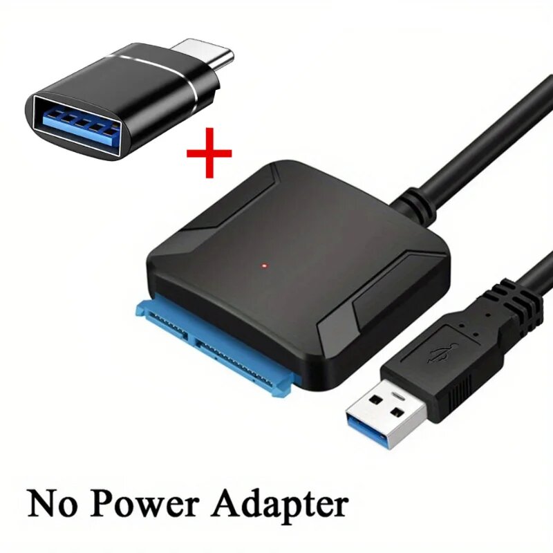Адаптер USB 3.0 к SATA, без вилки, черный