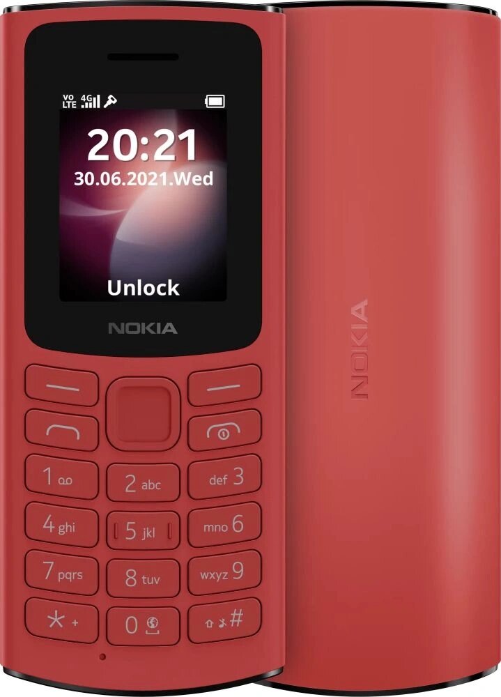 Мобильный телефон Nokia 106 DS TA-1564 красный моноблок 2Sim 1.8 120x160 Series 30+ GSM900/1800 GSM1