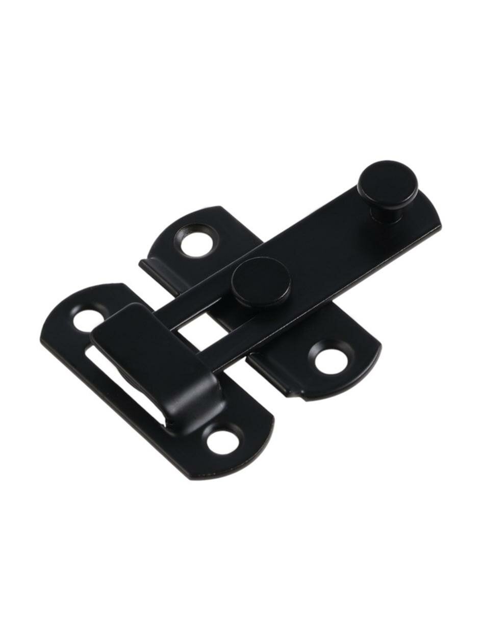 Шпингалет накладной тундра, прямой, длина 70 мм, металл, цвет черный