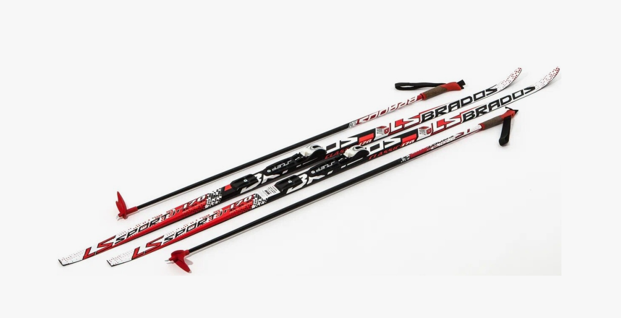 Комплект лыж STC с креплением NNN 200 см гладкие