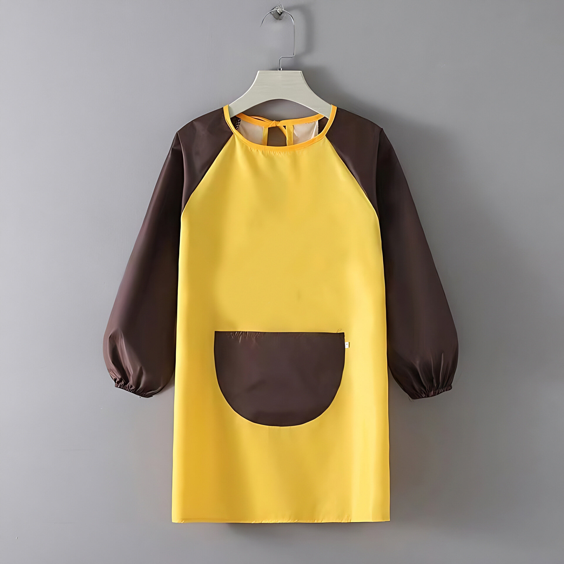 Детский фартук для рисования, водонепроницаемый и устойчивый к пятнам халат с длинными рукавами, одежда для детского сада, защитная одежда с индивидуальным принтом для еды.