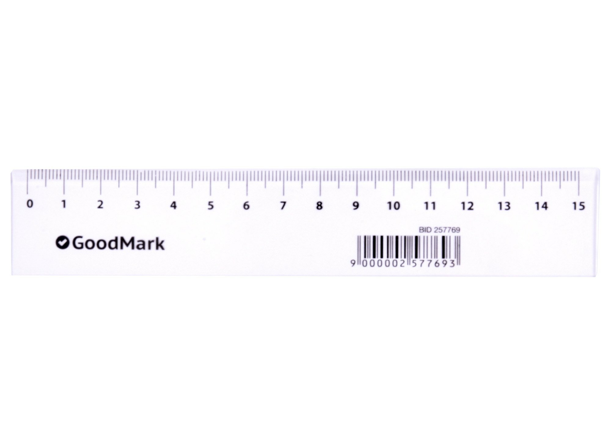 Линейка пластиковая GoodMark, 15 см