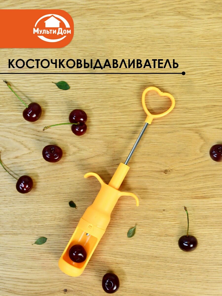 Косточковыдавливатель, 23 см рабочая часть из коррозионностойкой (нержавеющей) стали, корпус и ручка из пластмассы