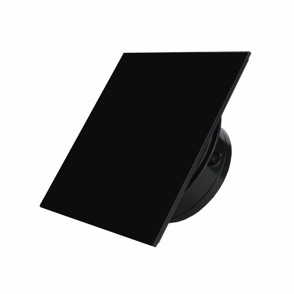 Вентилятор ММ-Р 06 стекло прямое, тонкий, 90 м/ч, 16 Вт, с обратным клапаном /черный глянцевый/