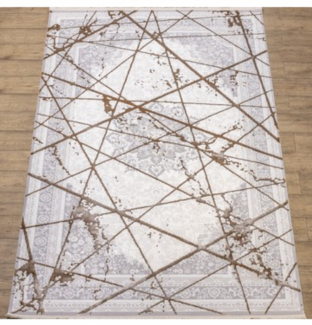 Ковер Турецкий Prado дизайн KB03A цвет WHITE / BEIGE_1 0.8x1.5м