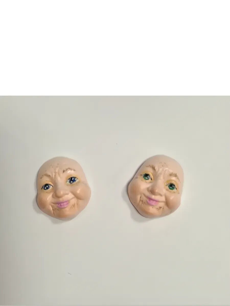 Набор раскрашенных лиц 2 шт для ватных игрушек
