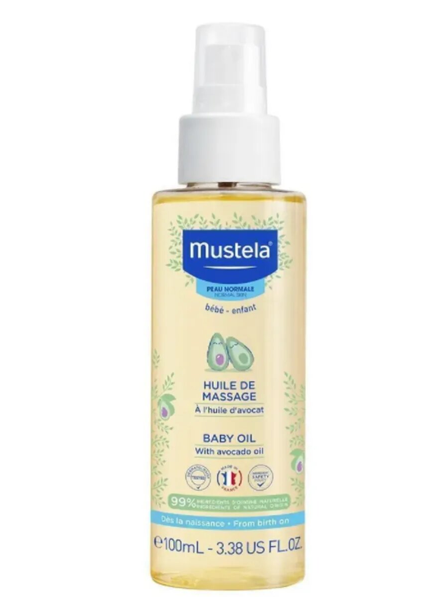 Mustela Массажное масло, масло для детей, 100 мл, 1шт.