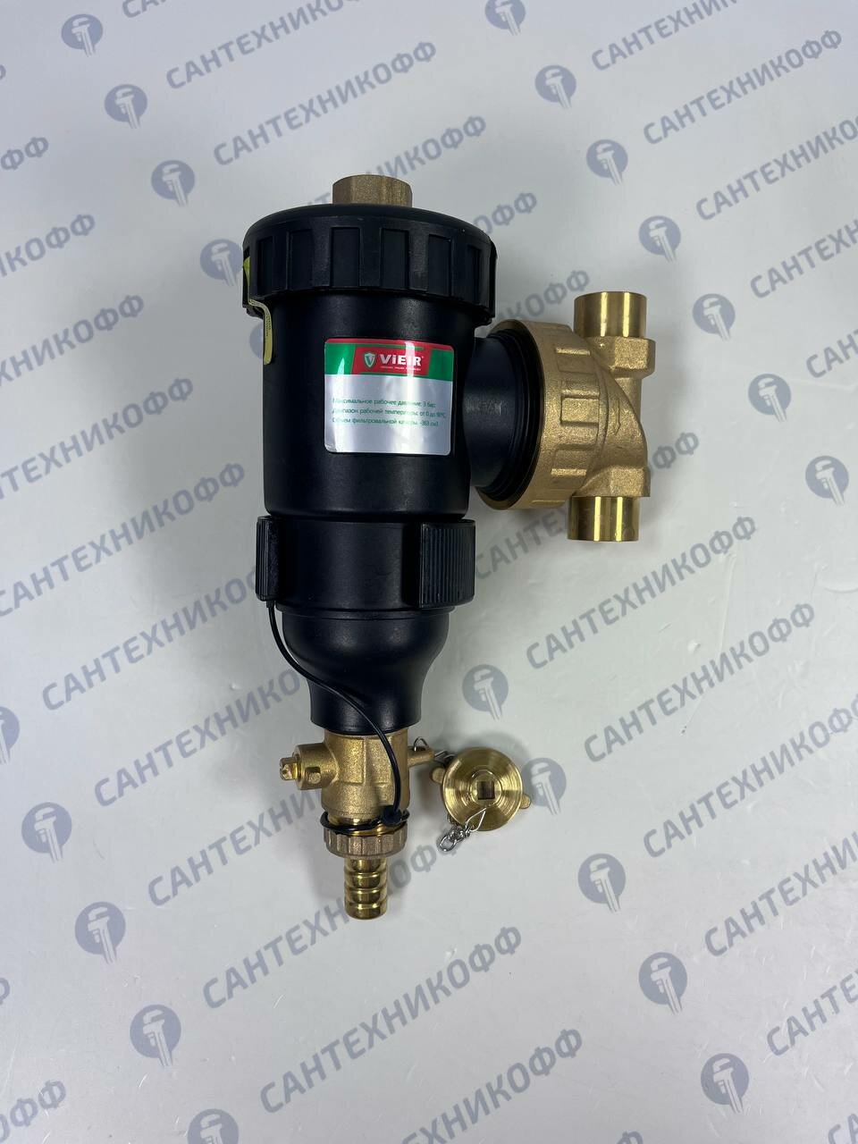 Сепаратор шлама и воздуха VIEIR 1/2″ муфтовый, латунь VR1140