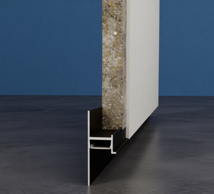 Теневой плинтус для пола BFM ProFILE 60-30 зазор 30 мм черный муар 17х55х3000 мм