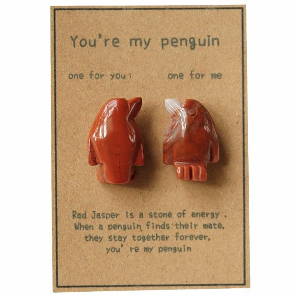 Подарочная карточка с кристаллами "You are my penguin" натуральные камни