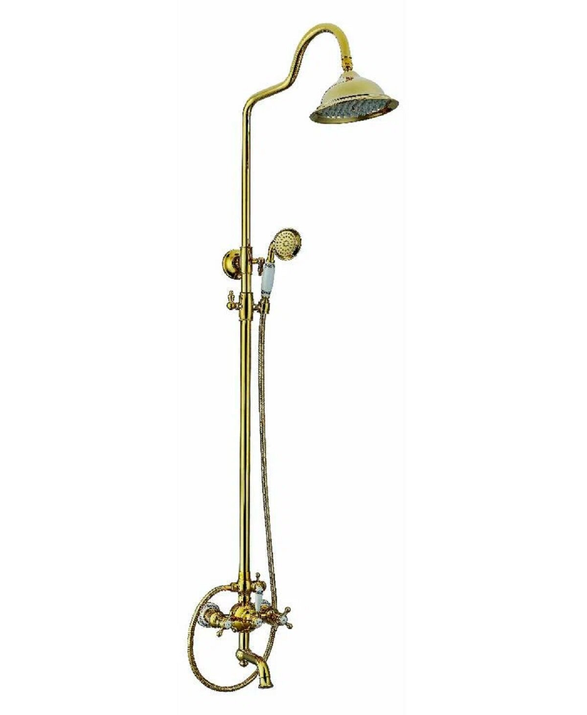Душевая стойка с изливом Seaman Barcelona SSL-5523 Antique Gold - Античное золото сатин