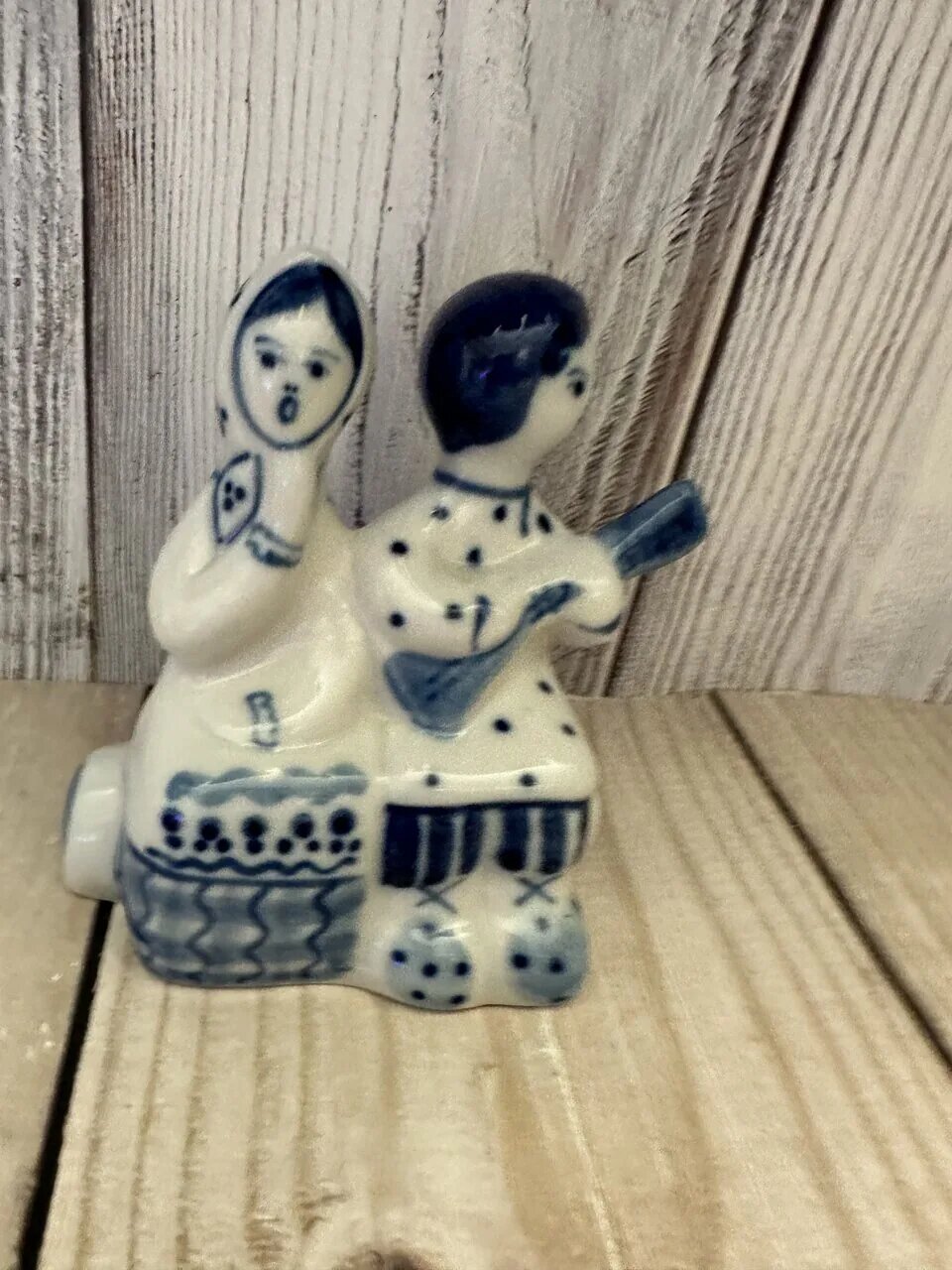 Статуэтка Посиделки Гжель Фарфор винтажная Авторская
