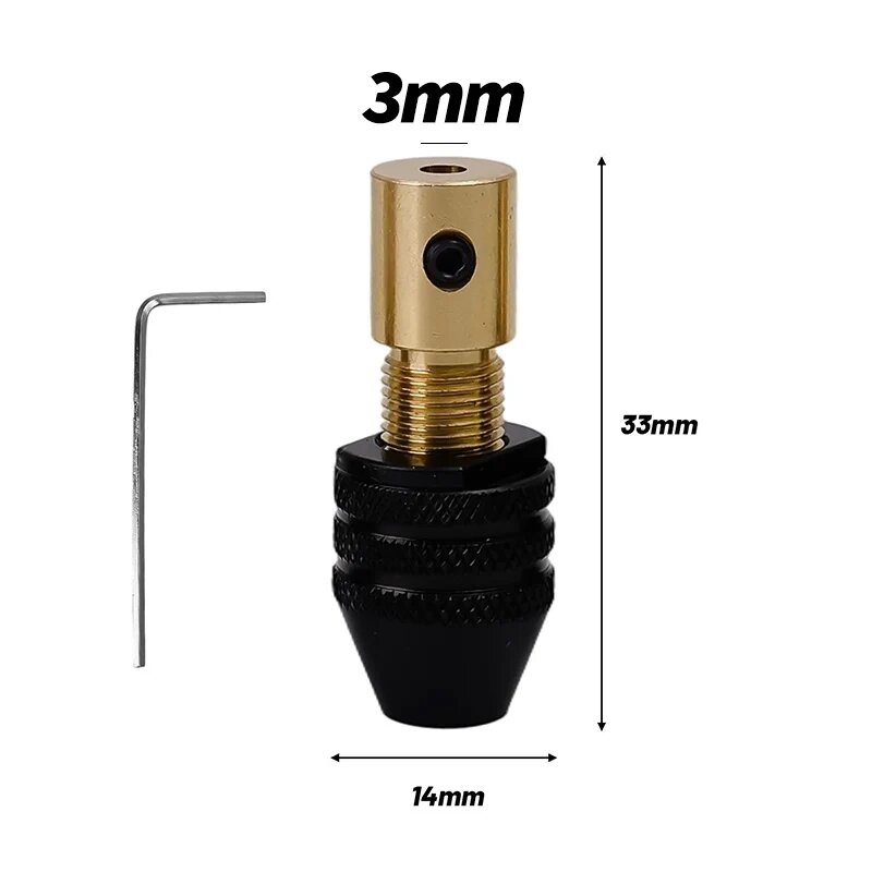 Мини-патрон для дрели, 3mm, латунный