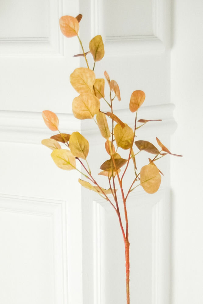 Искусственная ветка утонченный эвкалипт бежевый, текстиль, пластик, 98 см, Boltze 2037997-2