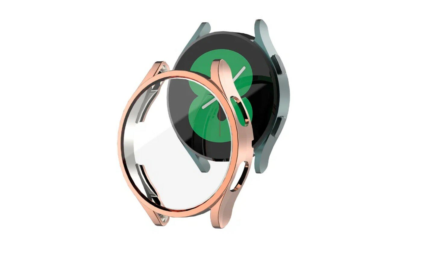 Защитный бампер-чехол MyPads из тонкого и прочного силикона для Samsung Galaxy Watch 4 40мм, розовое золото