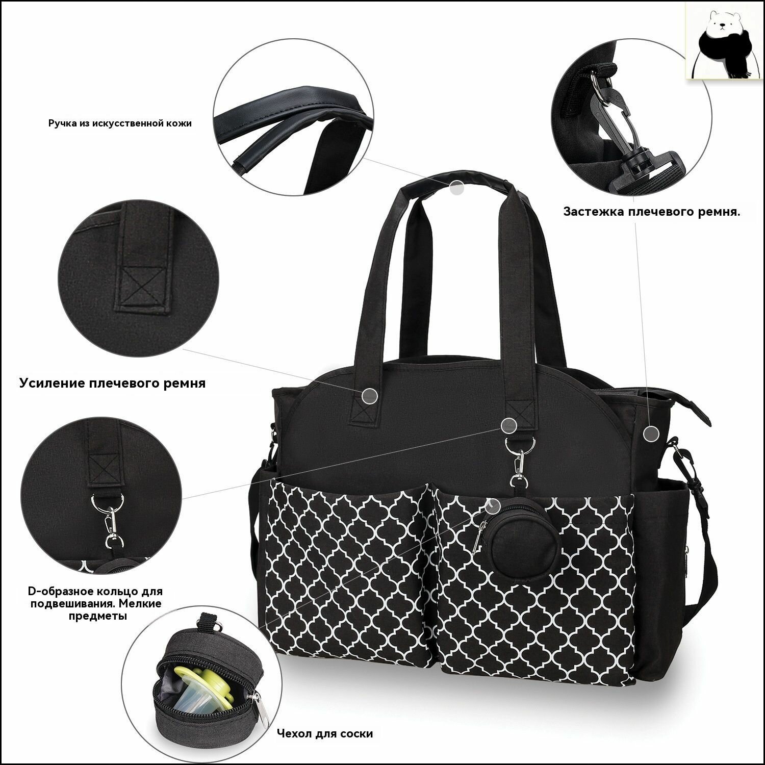 Diaper bag Сумка органайзер для коляски и мамы с термокарманами